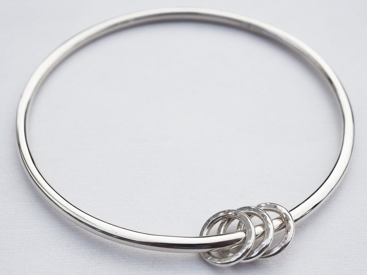 Solid Silver Bangle & Hammered Rings | Sterling Silver – tinysilver